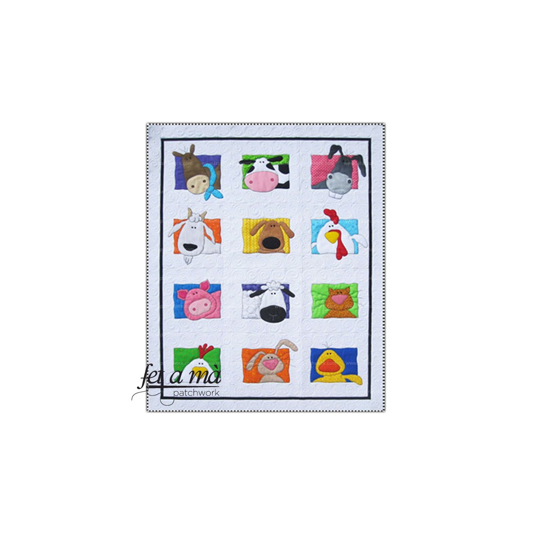 Patrón colcha infantil Animal Whimsy