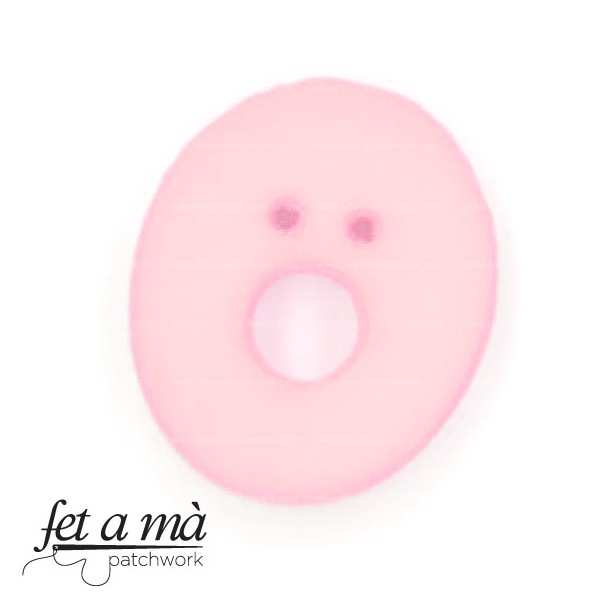 Botón letra O Rosa claro
