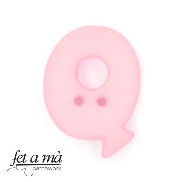 Botón letra Q Rosa claro