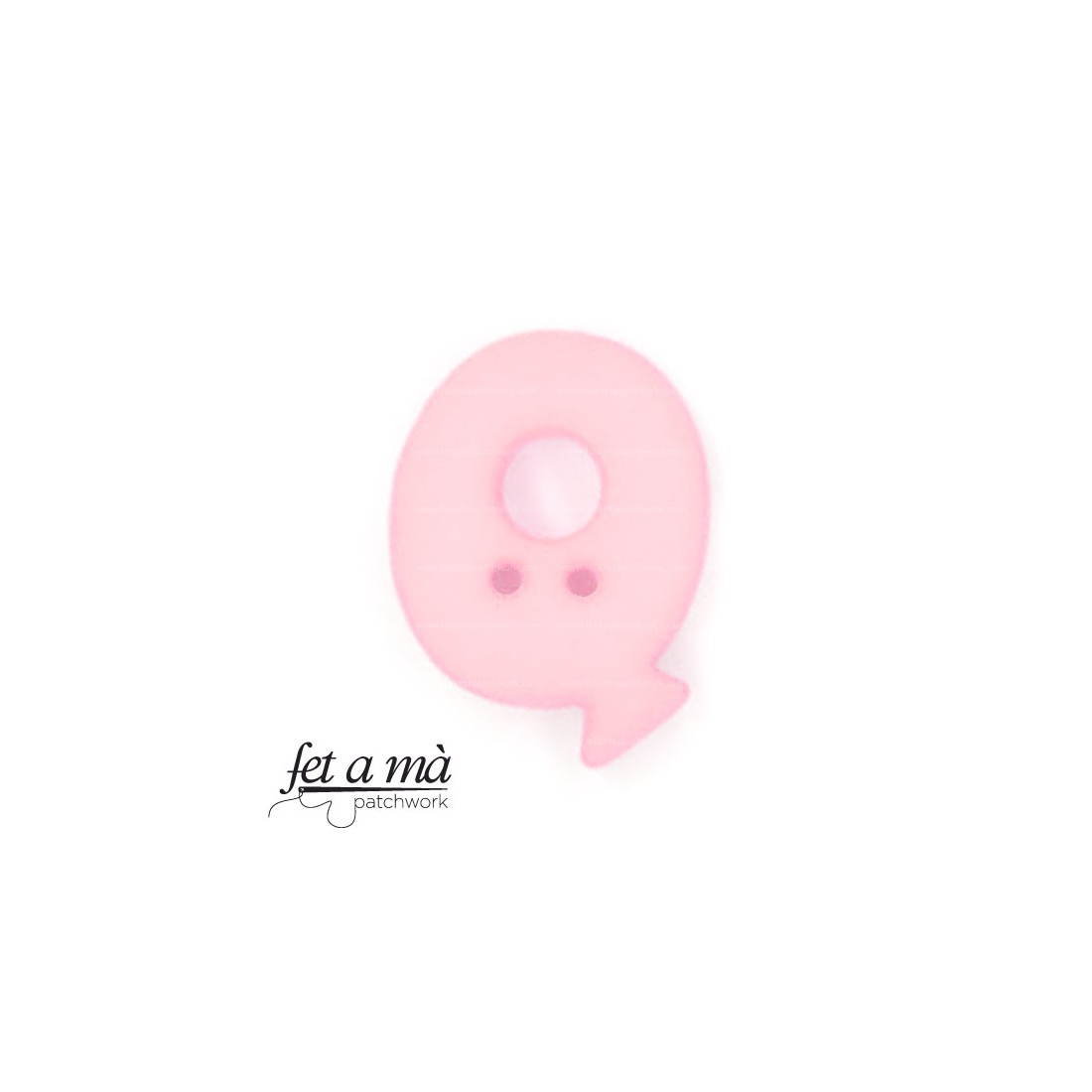 Botón letra Q Rosa claro
