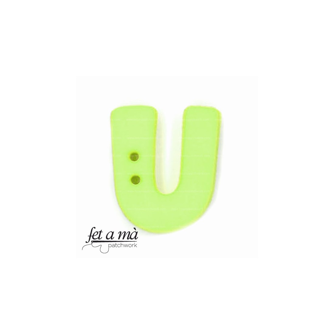Botón letra U verde
