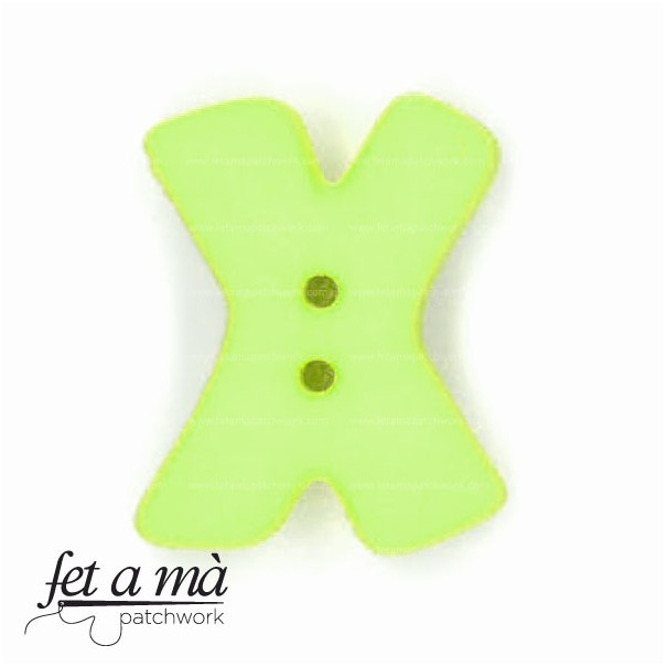 Botón letra X verde
