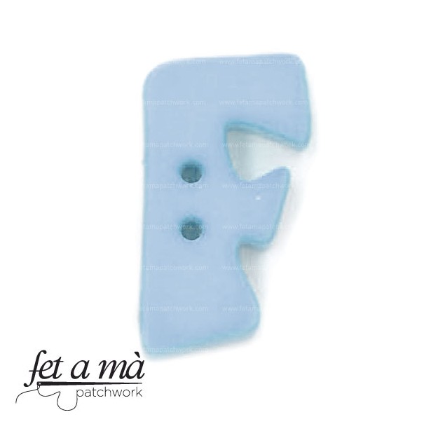 Botón letra F azul