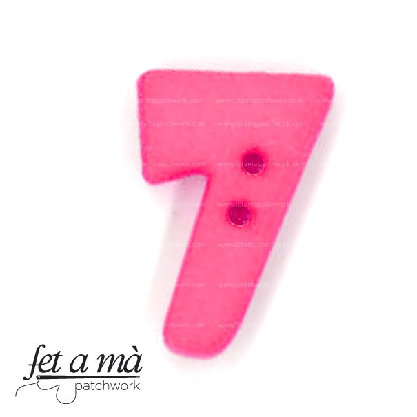 Botón número 7 fucsia